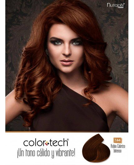 Color Tech Tinte Tono 7.44 Rubio Cobrizo Intenso Tubo 90g