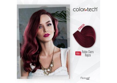 Color Tech Tinte Tono Cereza 8.6 Rubio Claro Rojizo Tubo 90g